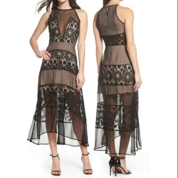 foxiedox | Dresses | Nwt Foxiedox Tristan Lace Chiffon Maxi Dress ...